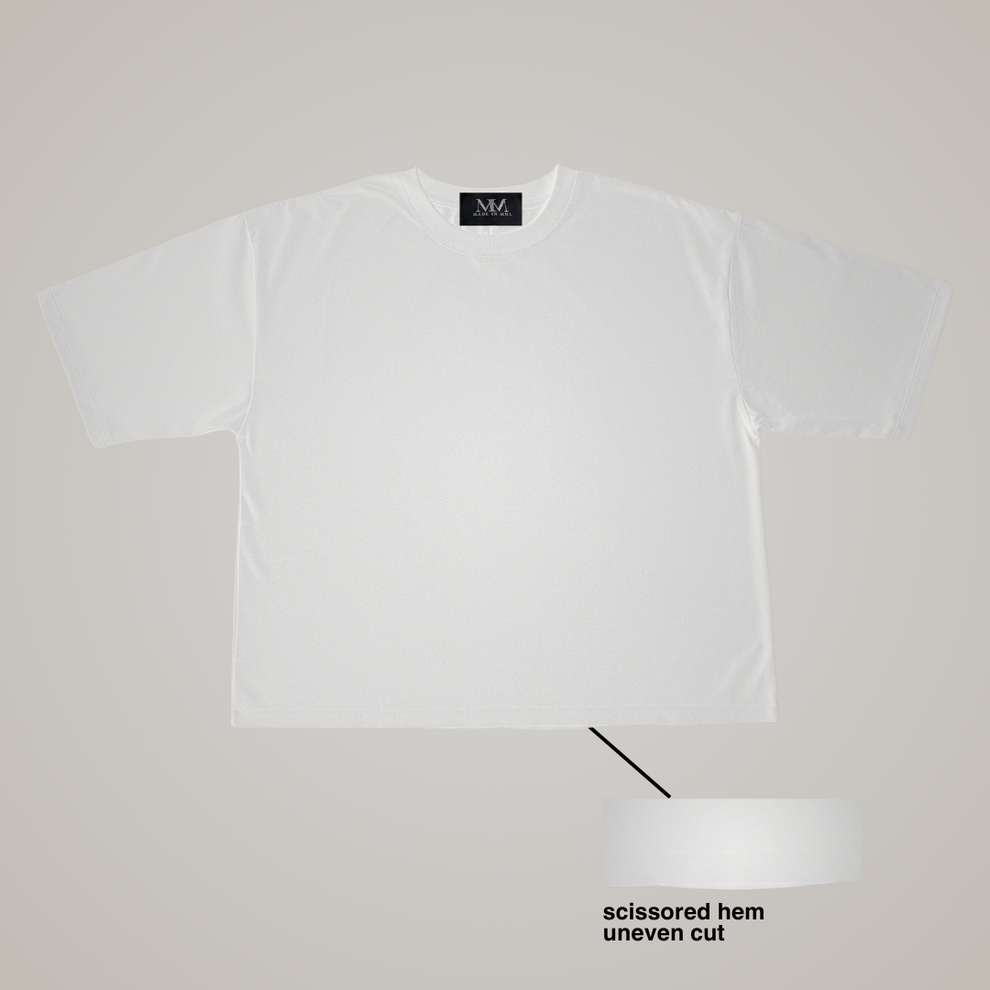 Made in Manila | Scissored Boxy Crop Shirt (Raw Hem)